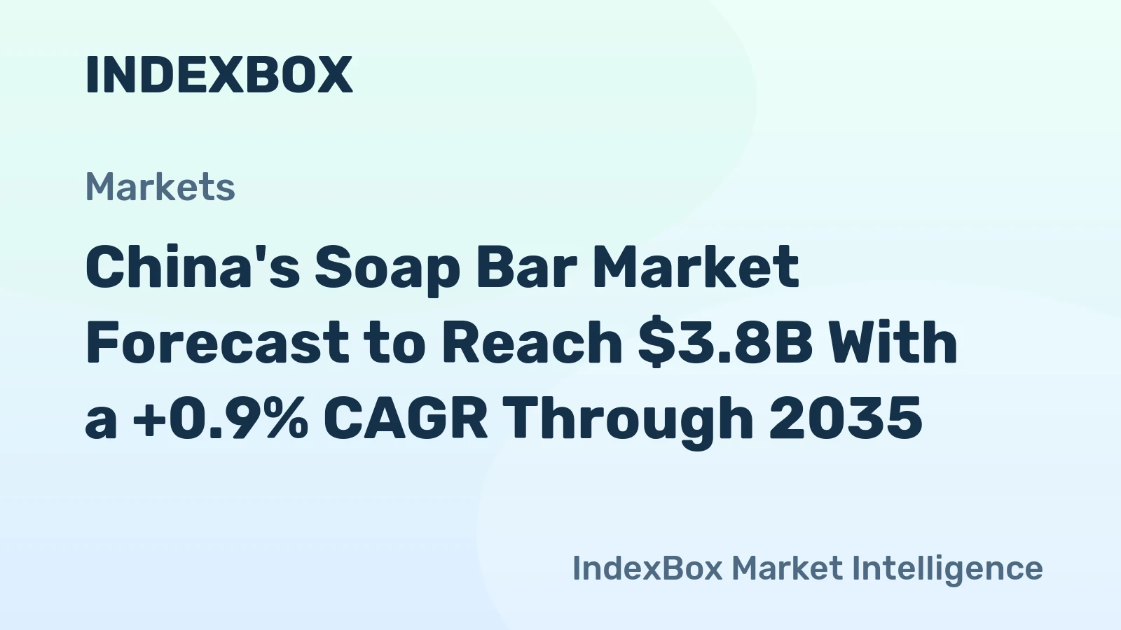China's Soap Bar Market Forecast to Reach $3.8B With a +0.9% CAGR Through 2035