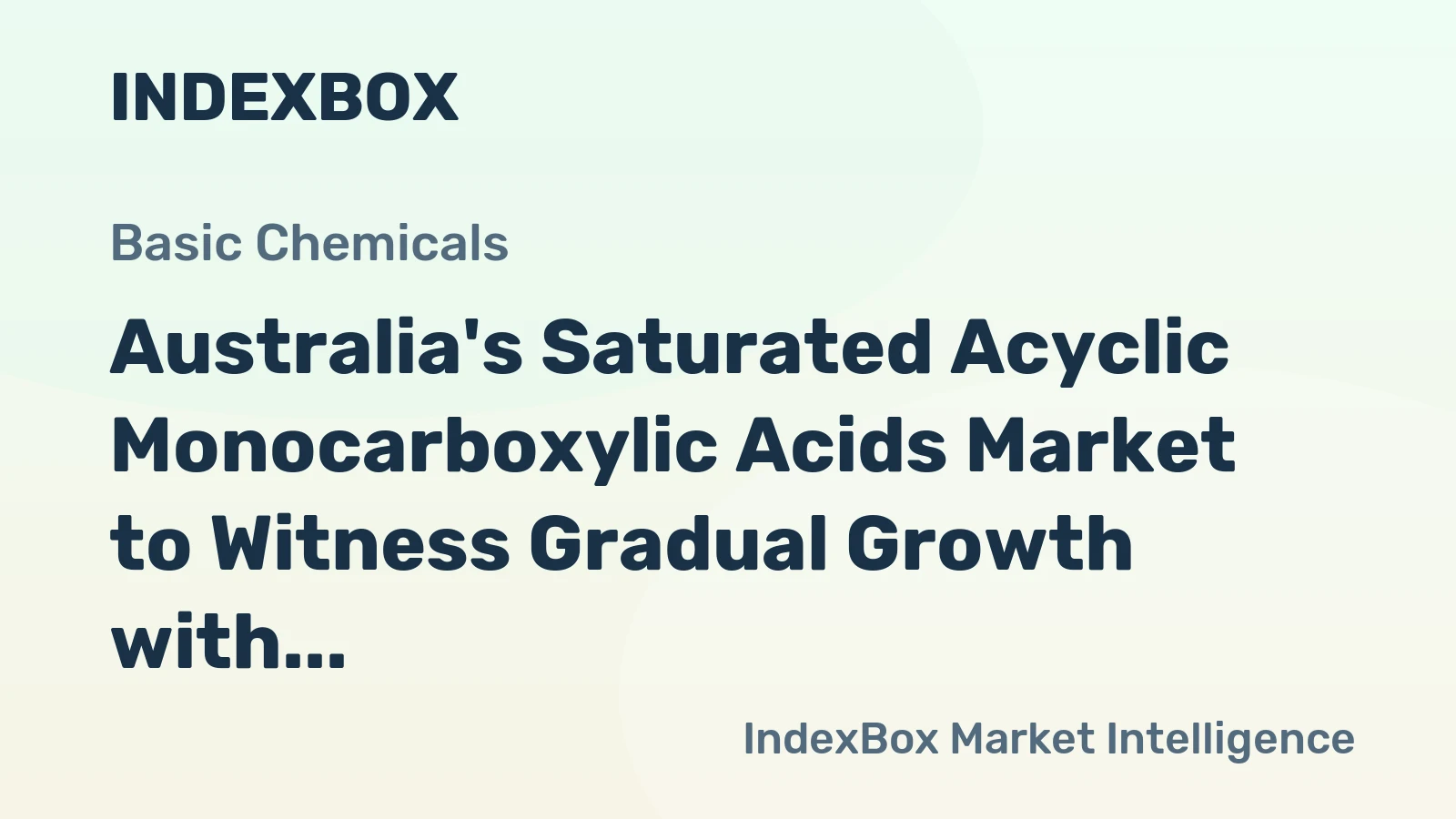 Australia's Saturated Acyclic Monocarboxylic Acids Market to Witness Gradual Growth with +1.3% CAGR from 2024 to 2035