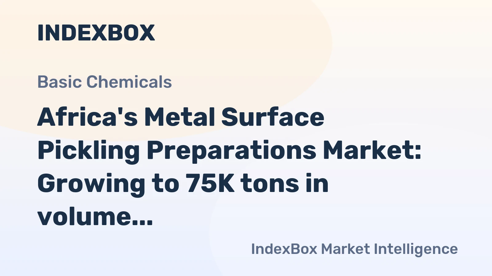 Africa's Metal Surface Pickling Preparations Market: Growing to 75K tons in volume and $390M in value by 2035