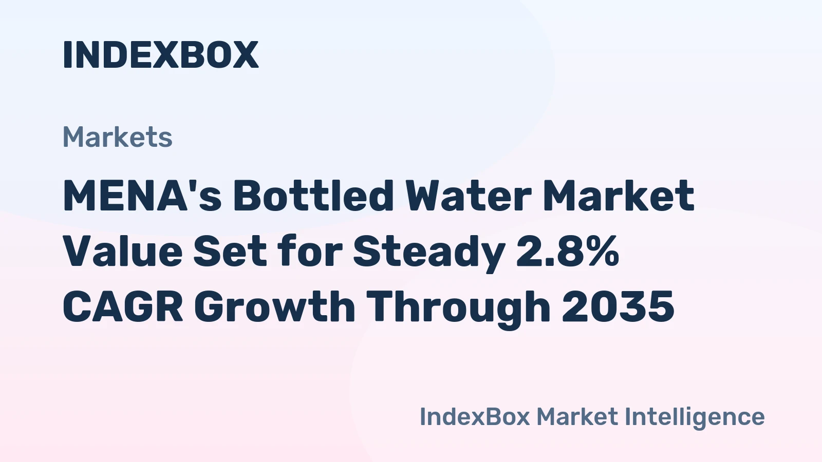 MENA's Bottled Water Market Value Set for Steady 2.8% CAGR Growth Through 2035