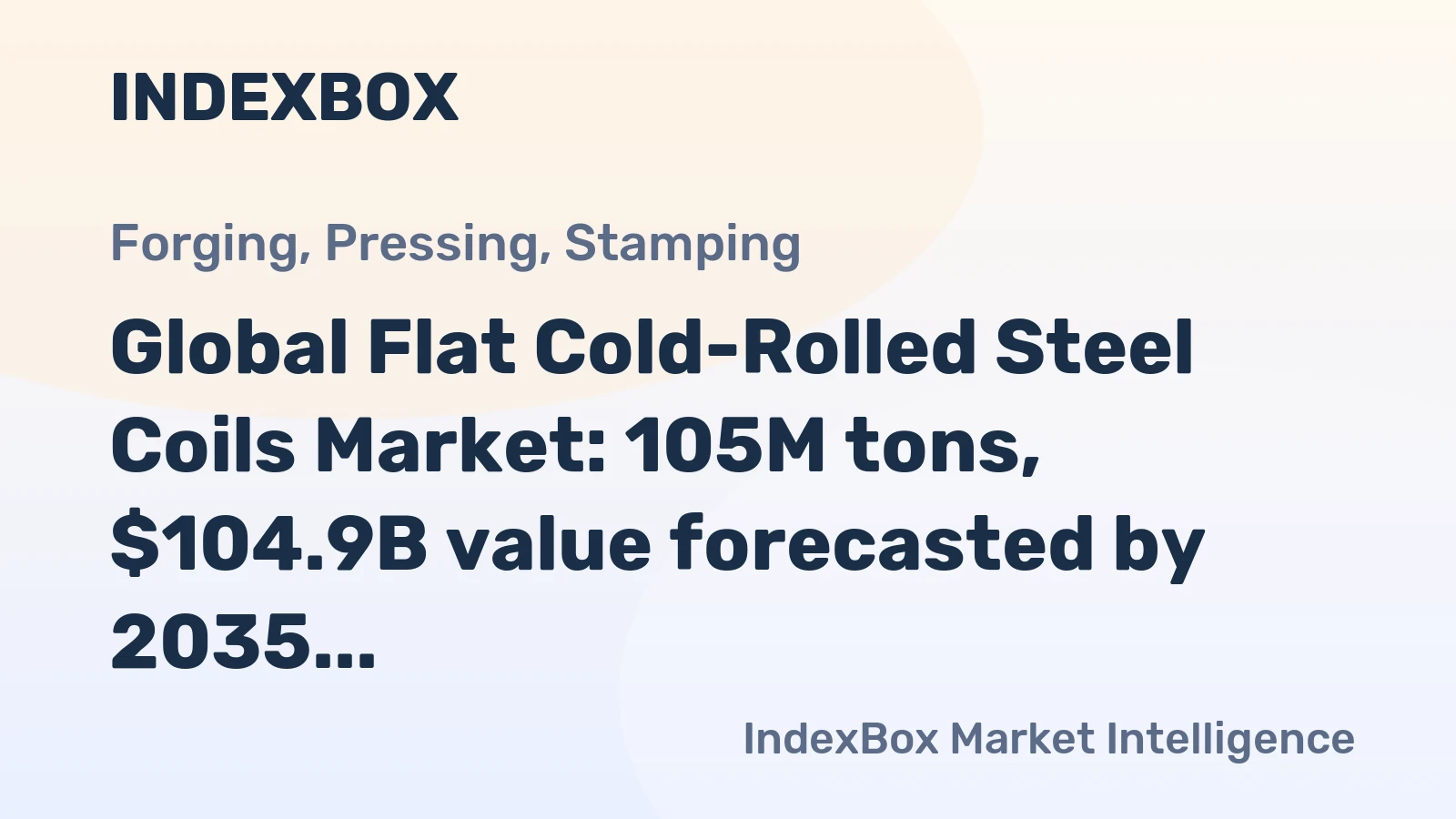 Global Flat Cold-Rolled Steel Coils Market: 105M tons, $104.9B value forecasted by 2035
