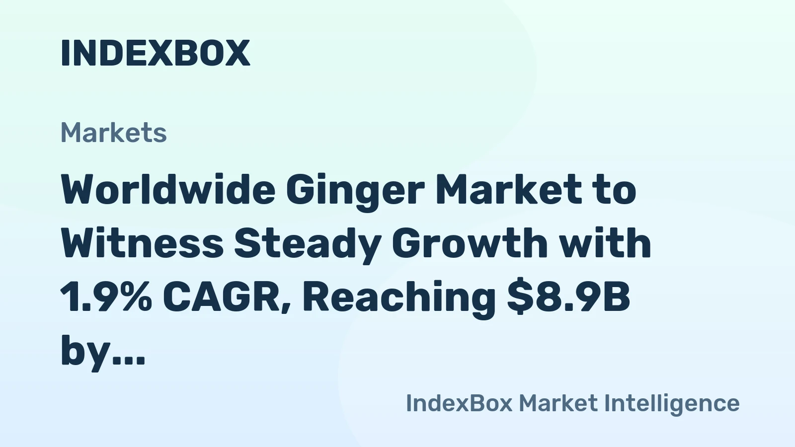 Worldwide Ginger Market to Witness Steady Growth with 1.9% CAGR, Reaching $8.9B by 2035