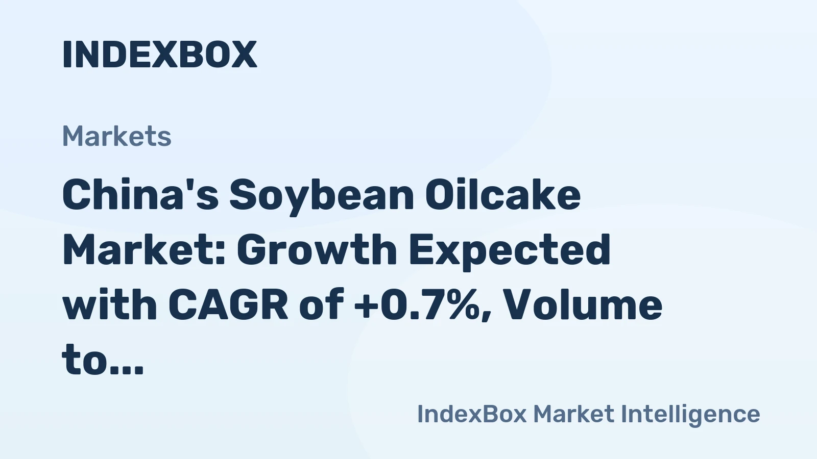 China's Soybean Oilcake Market: Growth Expected with CAGR of +0.7%, Volume to Reach 43M Tons by 2035