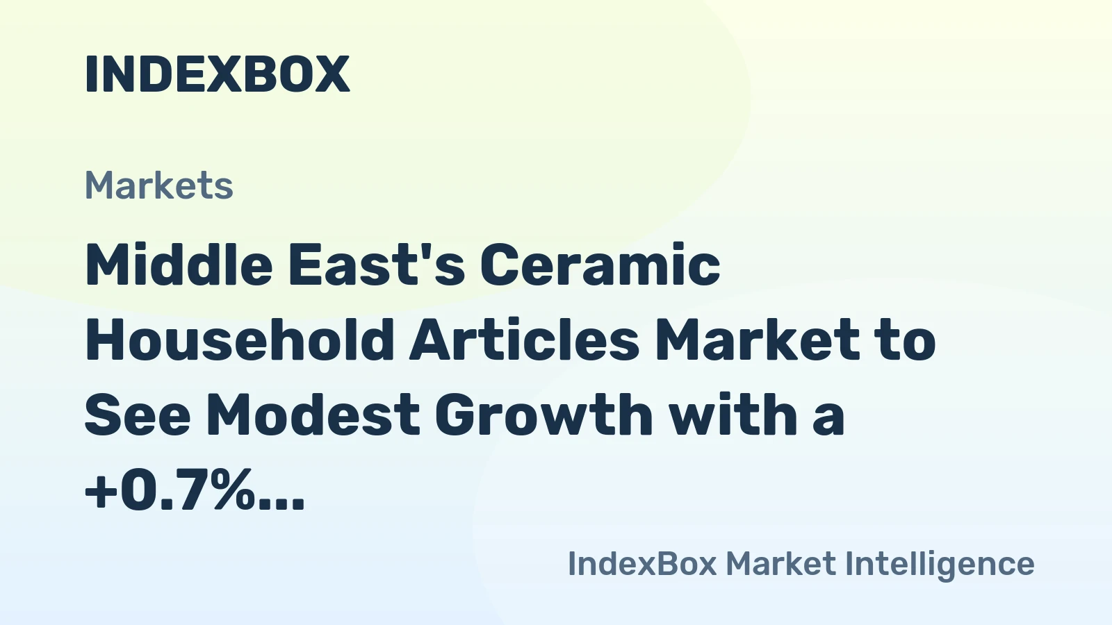 Middle East's Ceramic Household Articles Market to See Modest Growth with a +0.7% Volume CAGR Through 2035