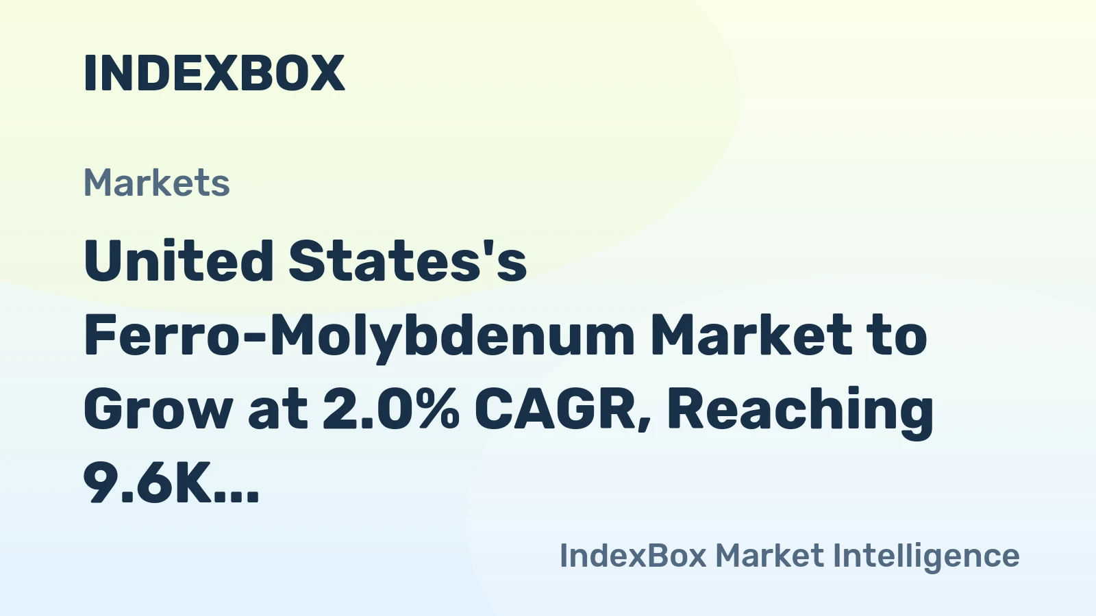 United States's Ferro-Molybdenum Market to Grow at 2.0% CAGR, Reaching 9.6K Tons by 2035
