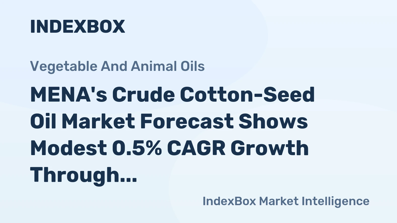 MENA's Crude Cotton-Seed Oil Market Forecast Shows Modest 0.5% CAGR Growth Through 2035