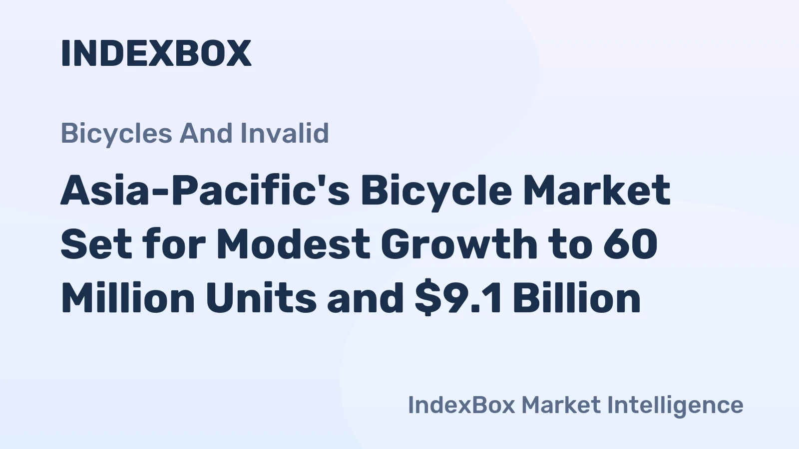 Asia-Pacific's Bicycle Market Set for Modest Growth to 60 Million Units and $9.1 Billion