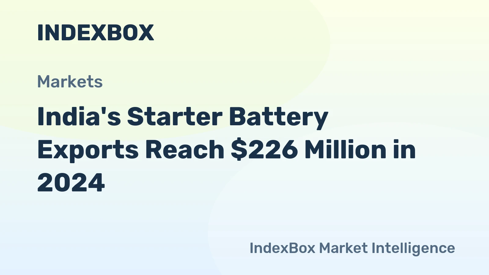 India's Starter Battery Exports Reach $226 Million in 2024