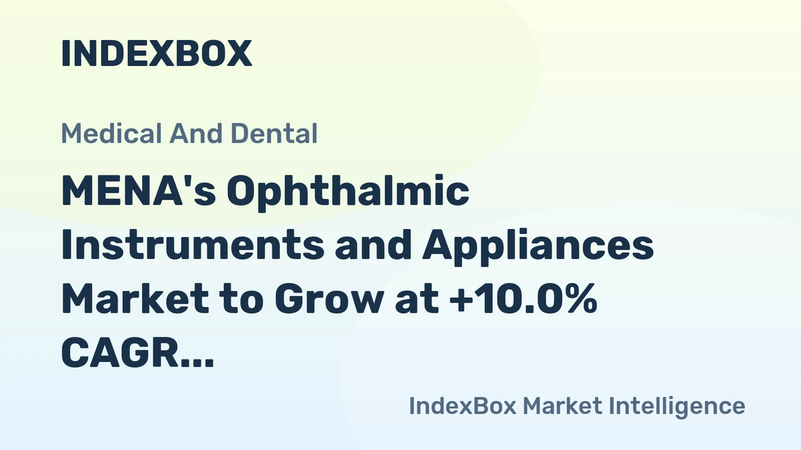 MENA's Ophthalmic Instruments and Appliances Market to Grow at +10.0% CAGR through 2035