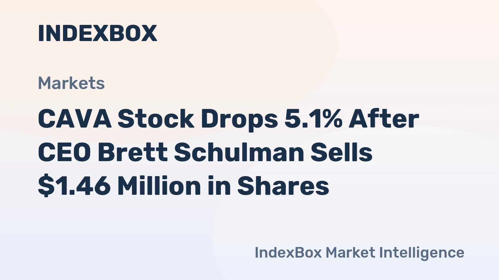 CAVA Stock Drops 5.1% After CEO Brett Schulman Sells $1.46 Million in Shares