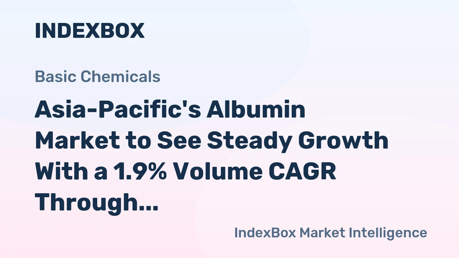 Asia-Pacific's Albumin Market to See Steady Growth With a 1.9% Volume CAGR Through 2035