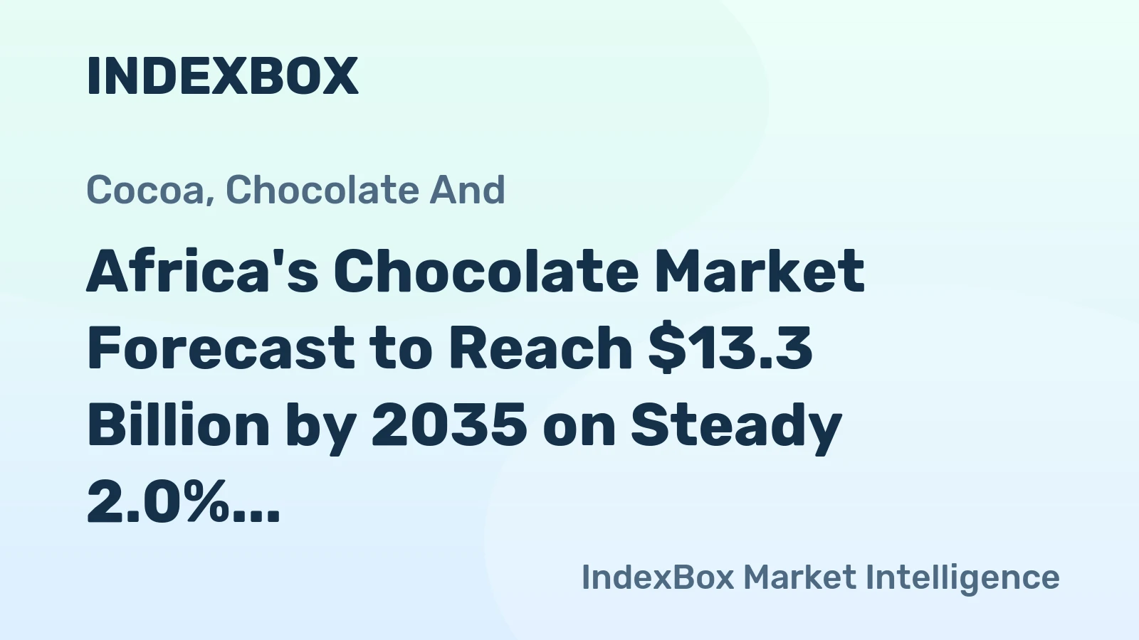 Africa's Chocolate Market Forecast to Reach $13.3 Billion by 2035 on Steady 2.0% CAGR Growth