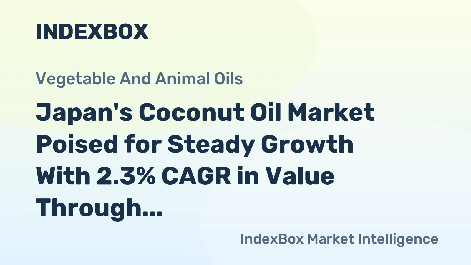 Japan's Coconut Oil Market Poised for Steady Growth With 2.3% CAGR in Value Through 2035