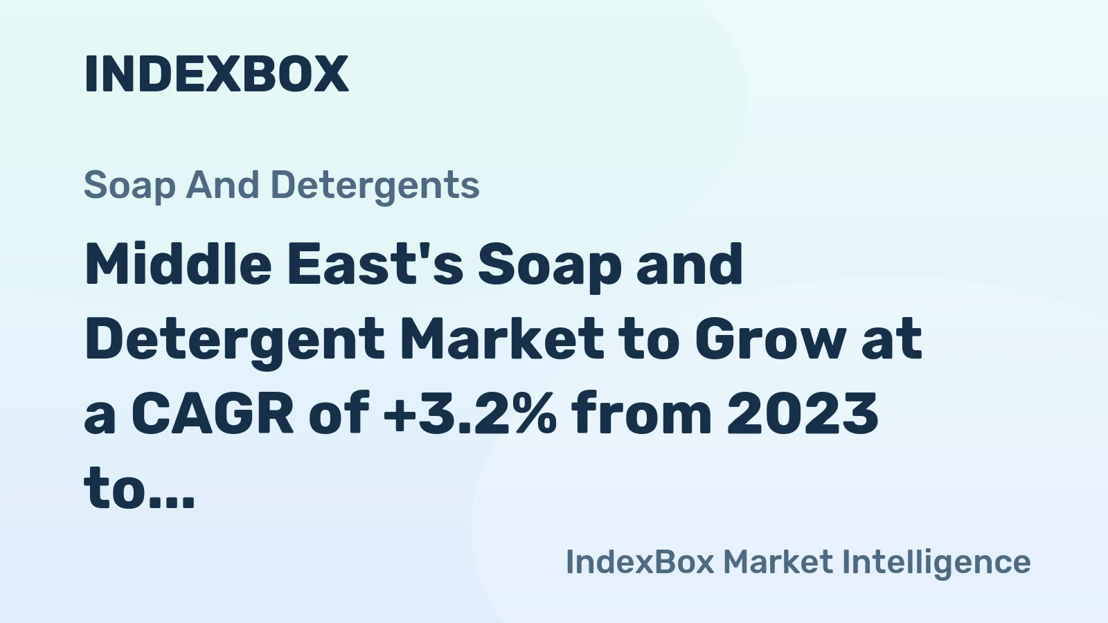 Middle East's Soap and Detergent Market to Grow at a CAGR of +3.2% from 2023 to 2035
