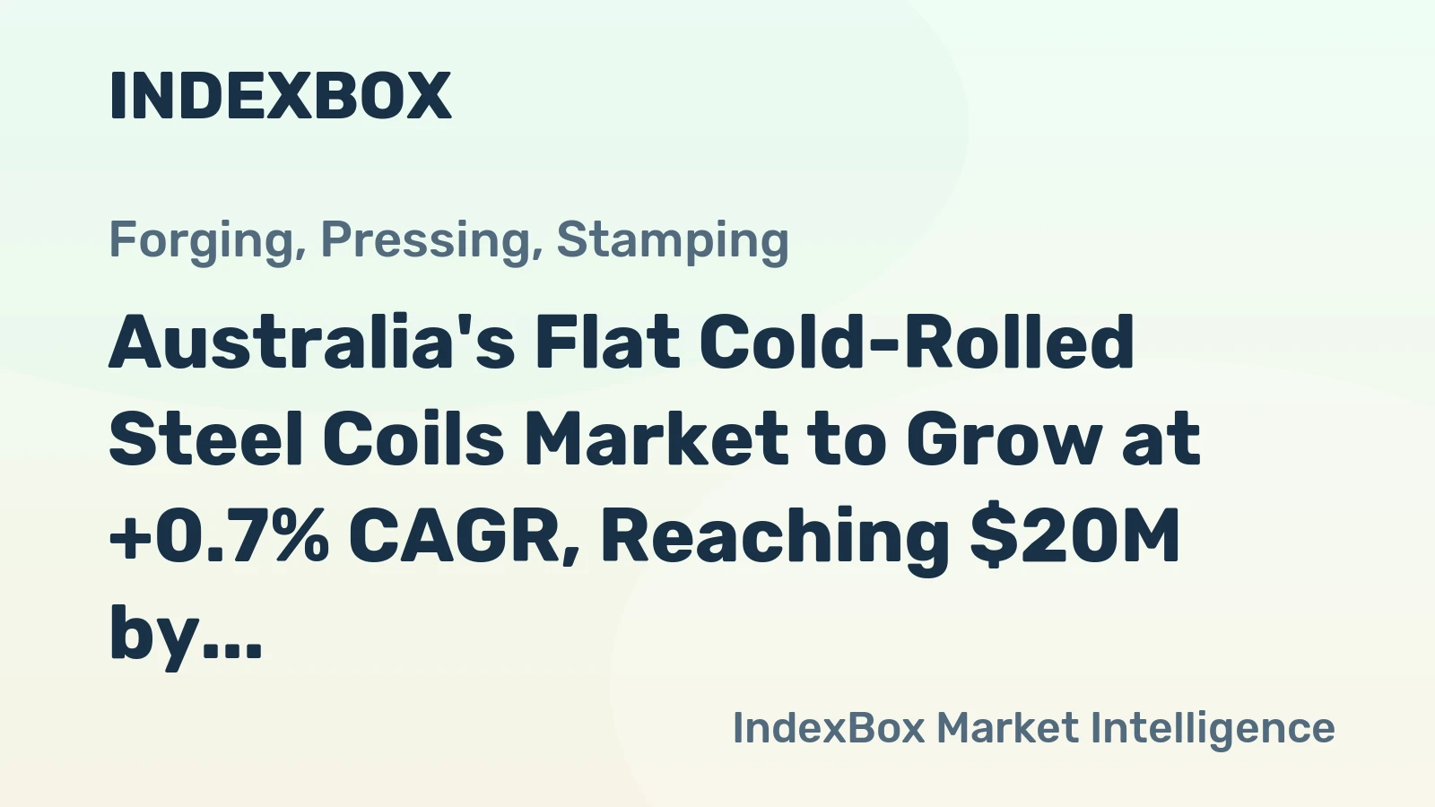 Australia's Flat Cold-Rolled Steel Coils Market to Grow at +0.7% CAGR, Reaching $20M by 2035