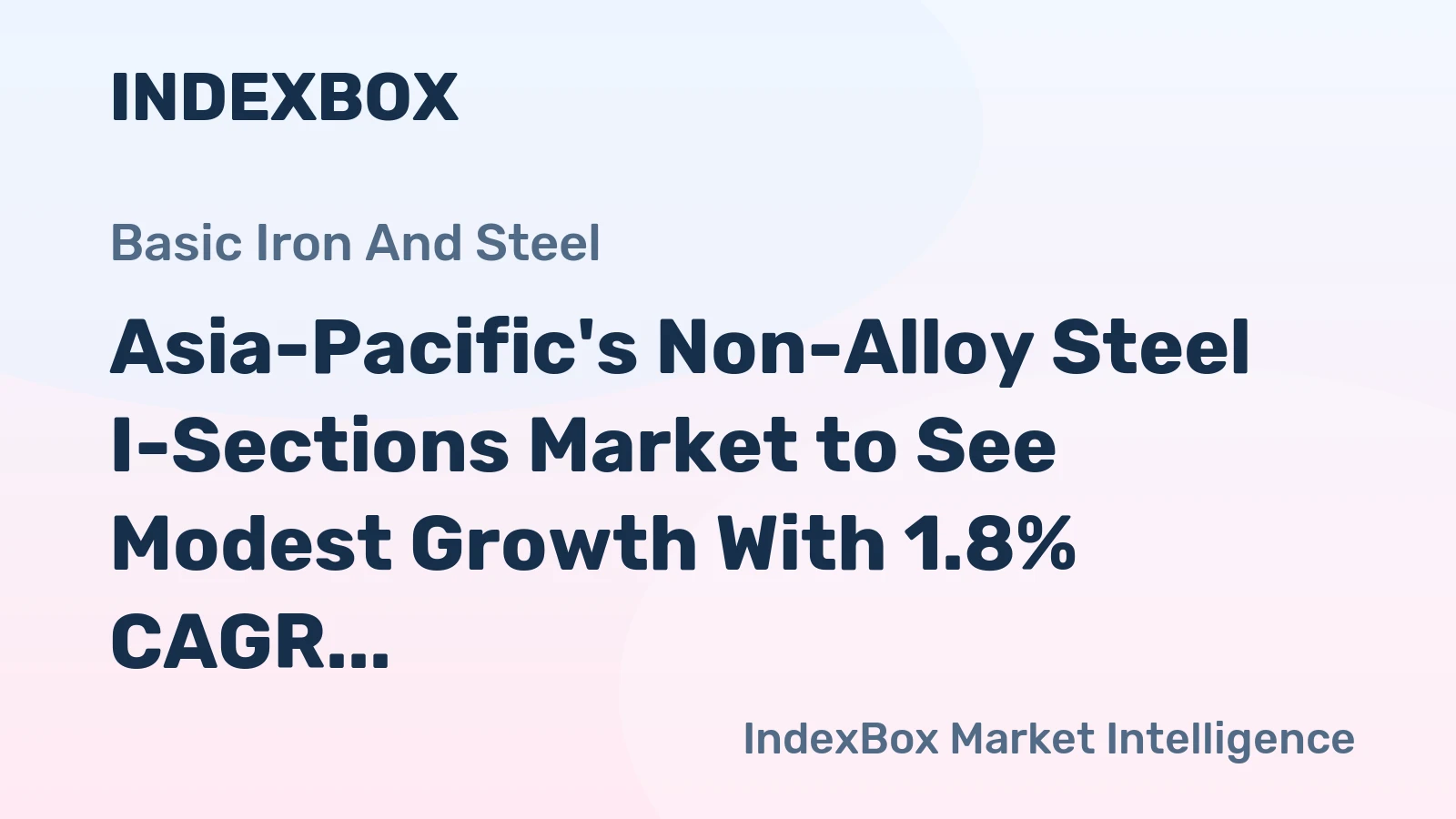 Asia-Pacific's Non-Alloy Steel I-Sections Market to See Modest Growth With 1.8% CAGR in Value