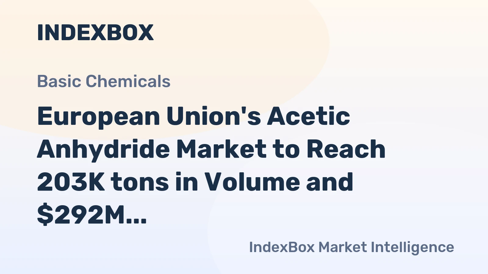 European Union's Acetic Anhydride Market to Reach 203K tons in Volume and $292M in Value by 2035