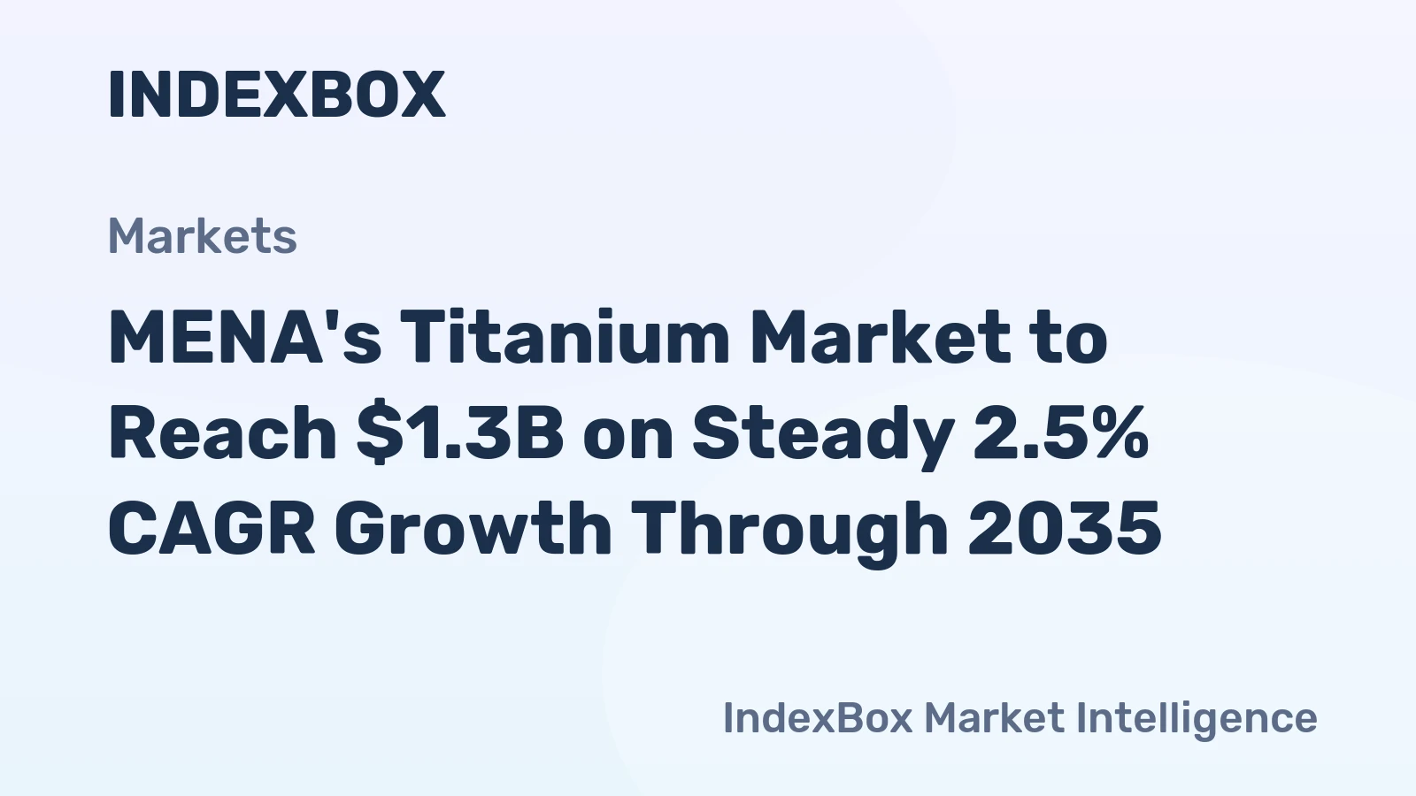 MENA's Titanium Market to Reach $1.3B on Steady 2.5% CAGR Growth Through 2035
