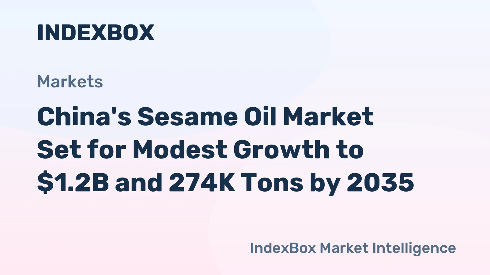 China's Sesame Oil Market Set for Modest Growth to $1.2B and 274K Tons by 2035