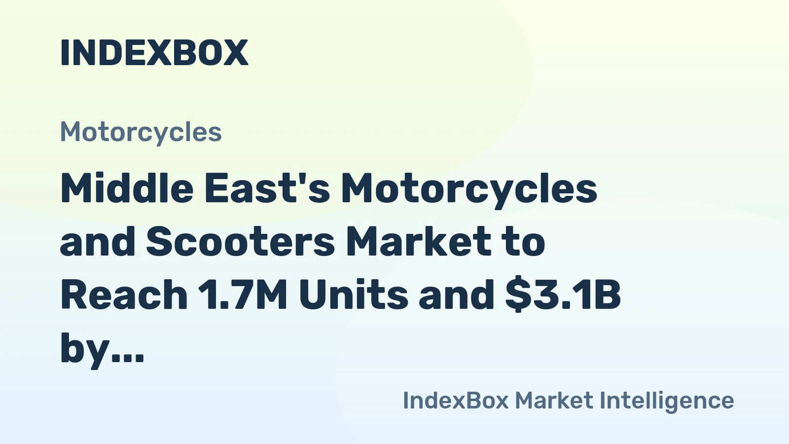 Middle East's Motorcycles and Scooters Market to Reach 1.7M Units and $3.1B by 2035
