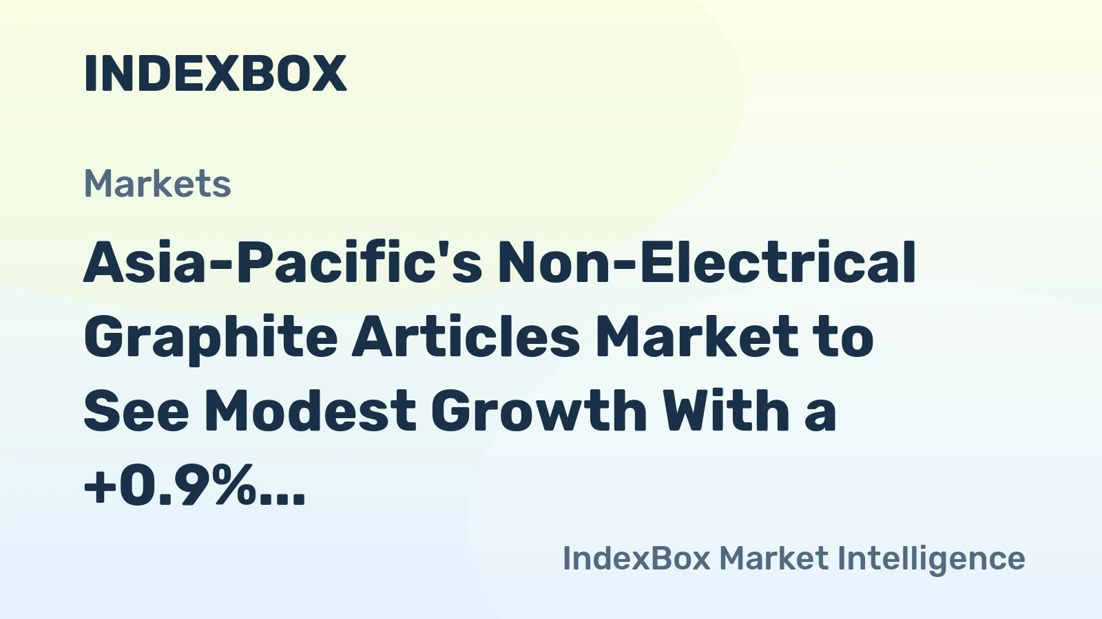 Asia-Pacific's Non-Electrical Graphite Articles Market to See Modest Growth With a +0.9% Volume CAGR Through 2035
