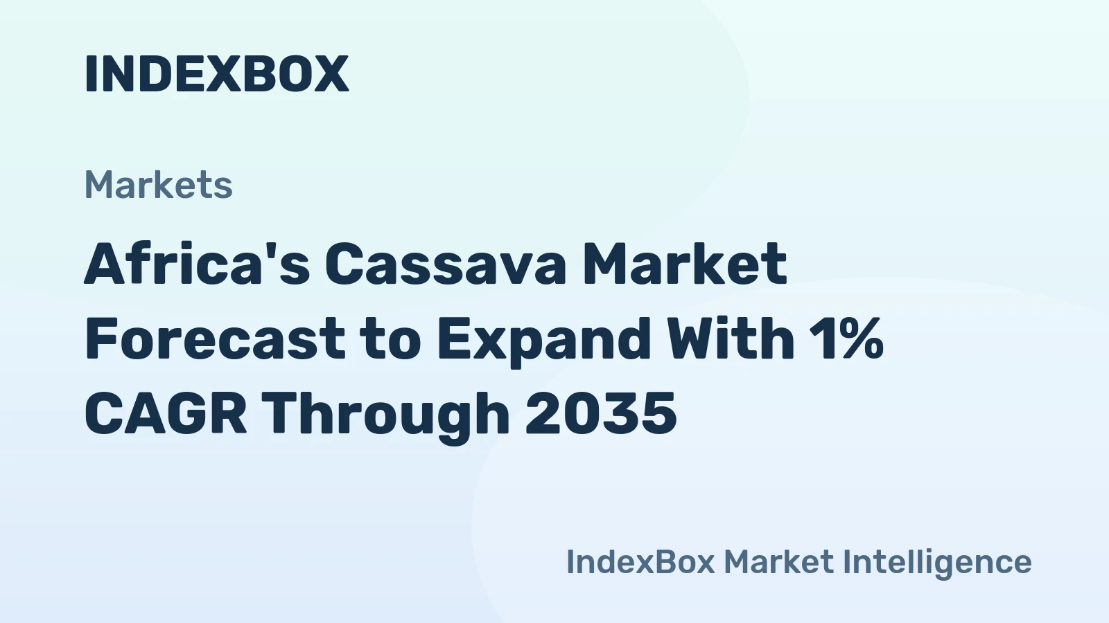 Africa's Cassava Market Forecast to Expand With 1% CAGR Through 2035
