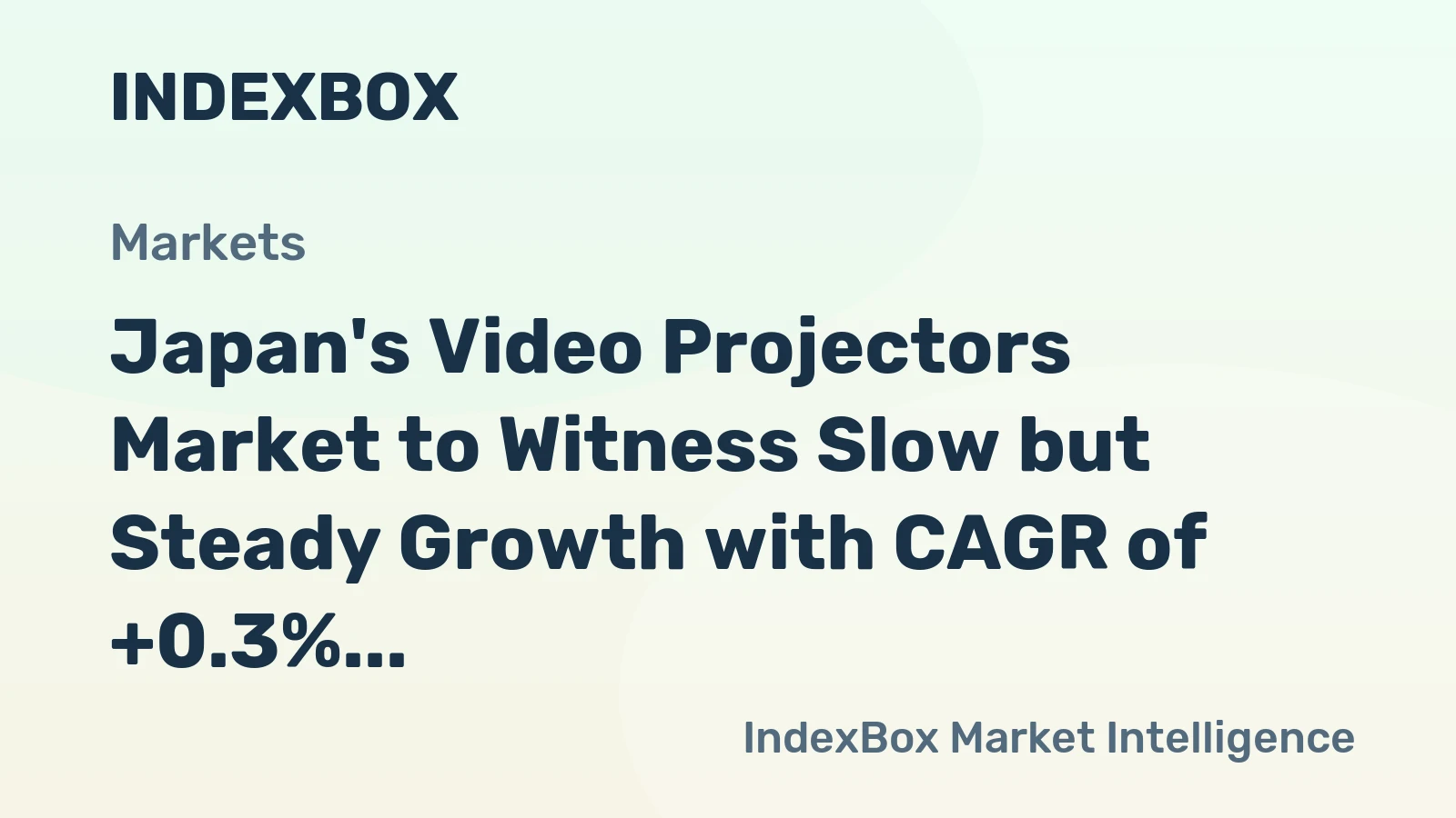 Japan's Video Projectors Market to Witness Slow but Steady Growth with CAGR of +0.3% from 2024 to 2035, Reaching 1.1M Units by the End of Forecast Period