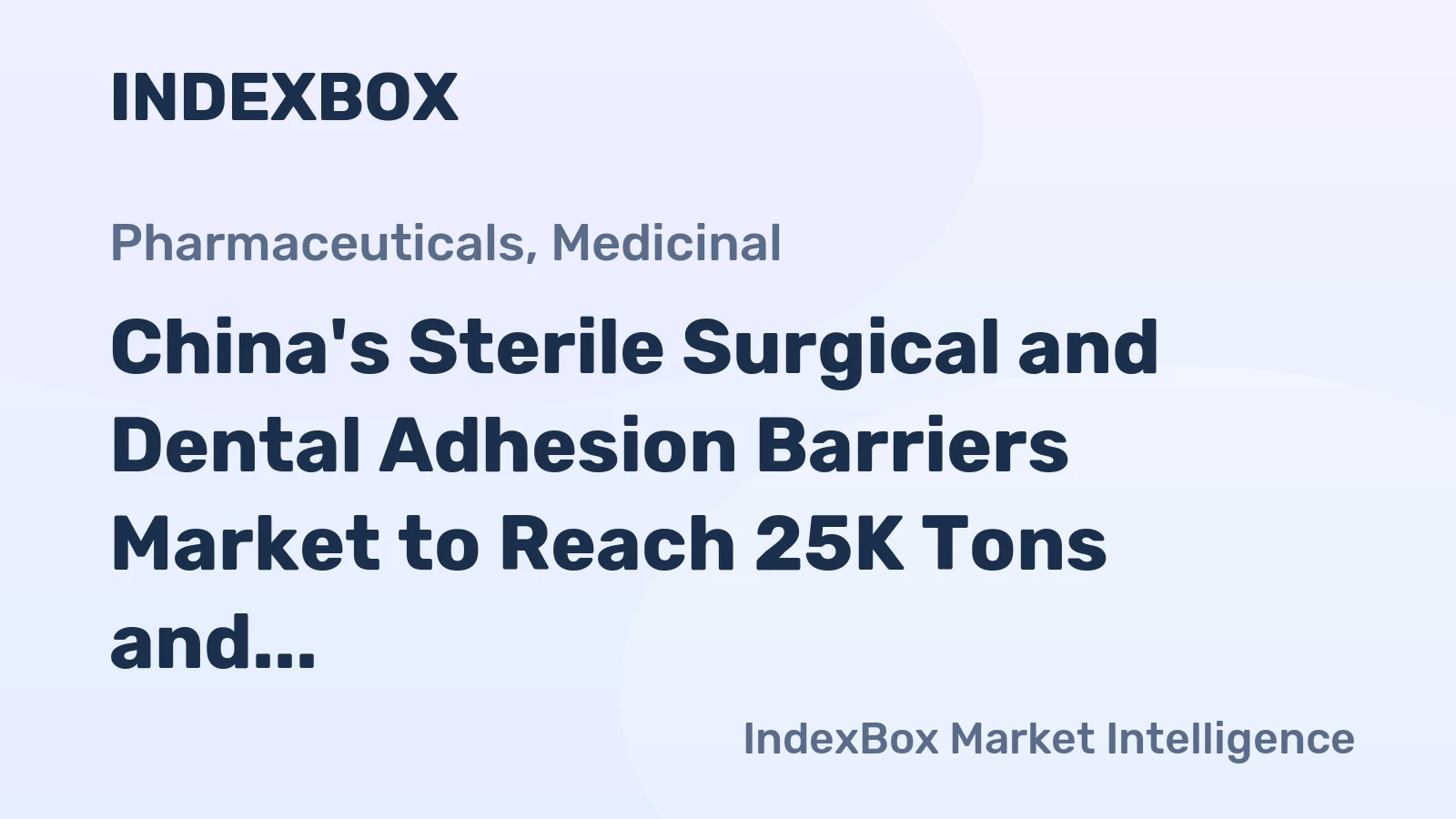 China's Sterile Surgical and Dental Adhesion Barriers Market to Reach 25K Tons and $863M by 2035