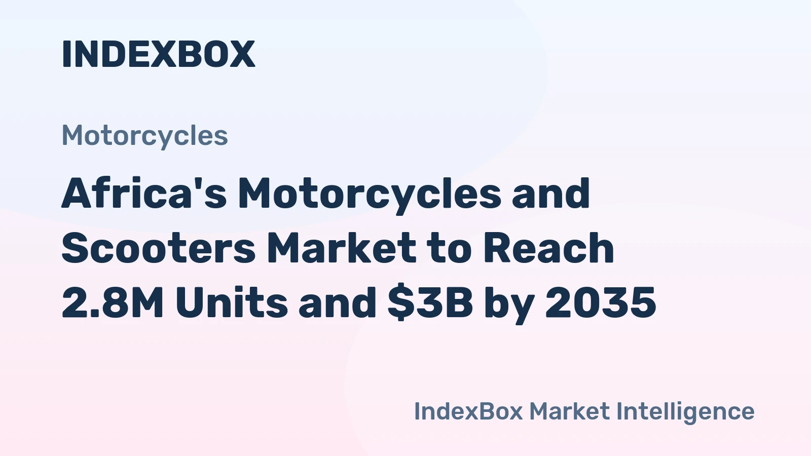 Africa's Motorcycles and Scooters Market to Reach 2.8M Units and $3B by 2035