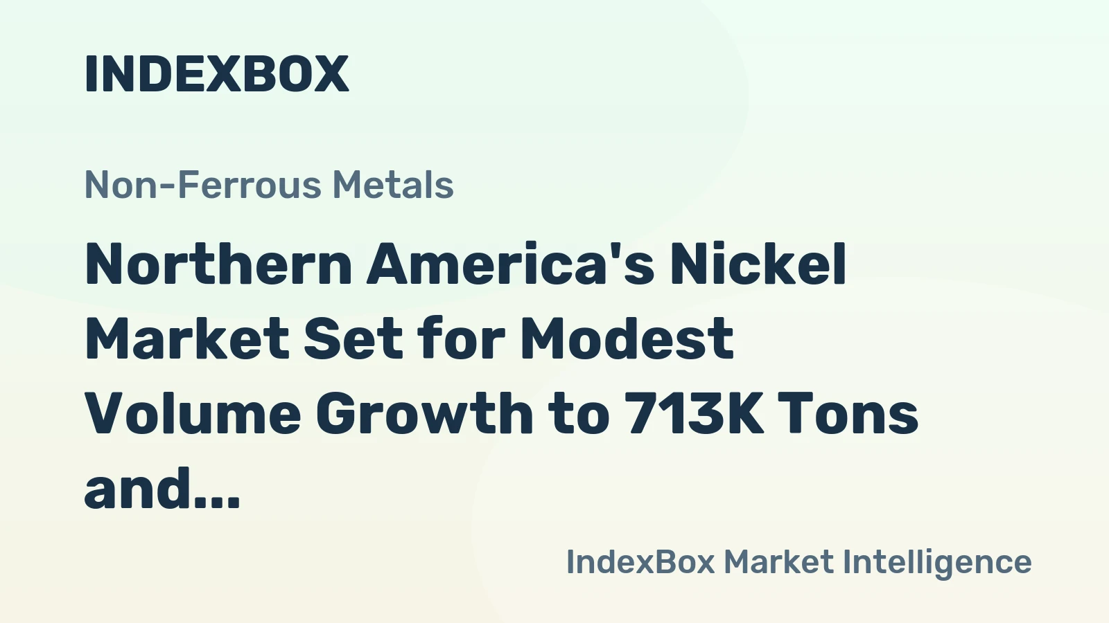 Northern America's Nickel Market Set for Modest Volume Growth to 713K Tons and Value Increase to $24.4B by 2035
