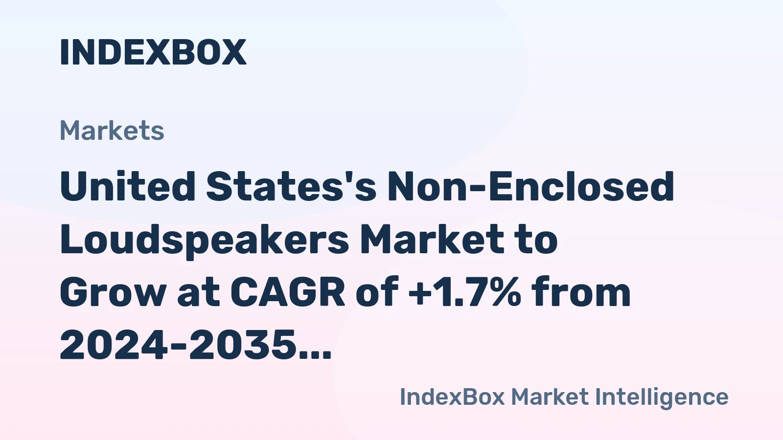 United States's Non-Enclosed Loudspeakers Market to Grow at CAGR of +1.7% from 2024-2035, Reaching $1.1B by the End of 2035