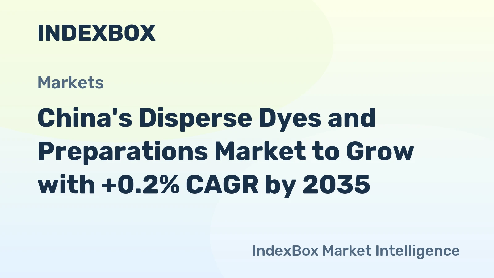 China's Disperse Dyes and Preparations Market to Grow with +0.2% CAGR by 2035