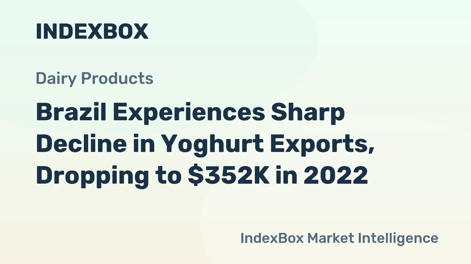 Brazil Experiences Sharp Decline in Yoghurt Exports, Dropping to $352K in 2022