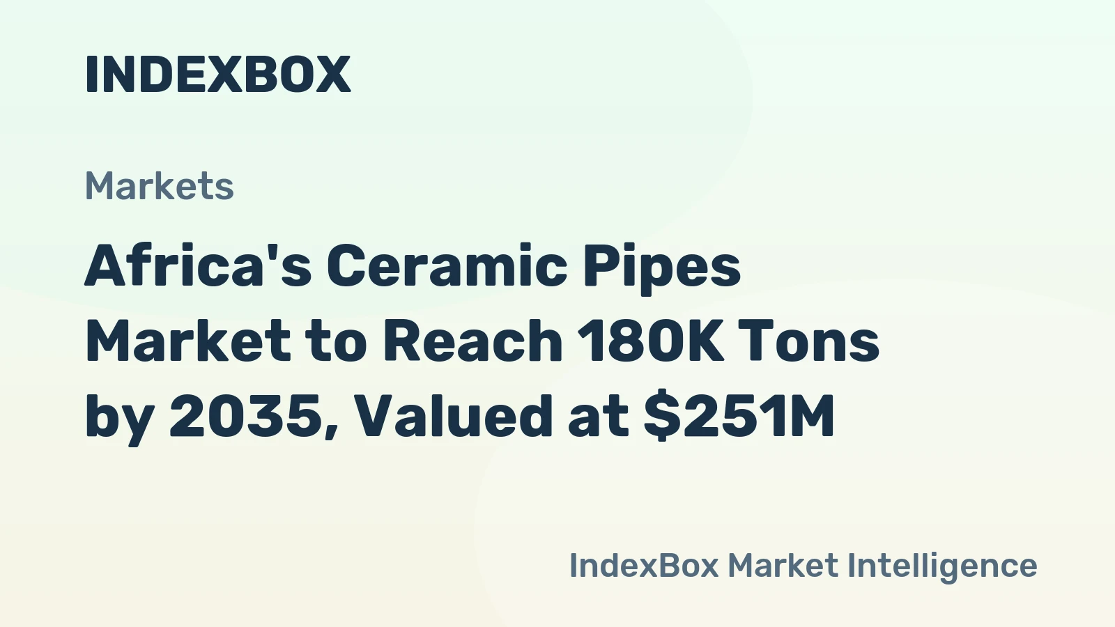 Africa's Ceramic Pipes Market to Reach 180K Tons by 2035, Valued at $251M