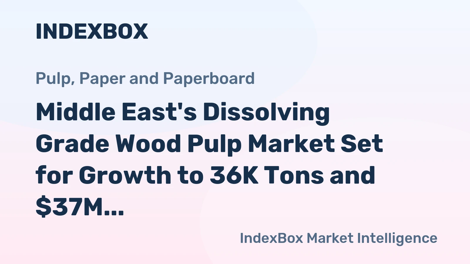 Middle East's Dissolving Grade Wood Pulp Market Set for Growth to 36K Tons and $37M