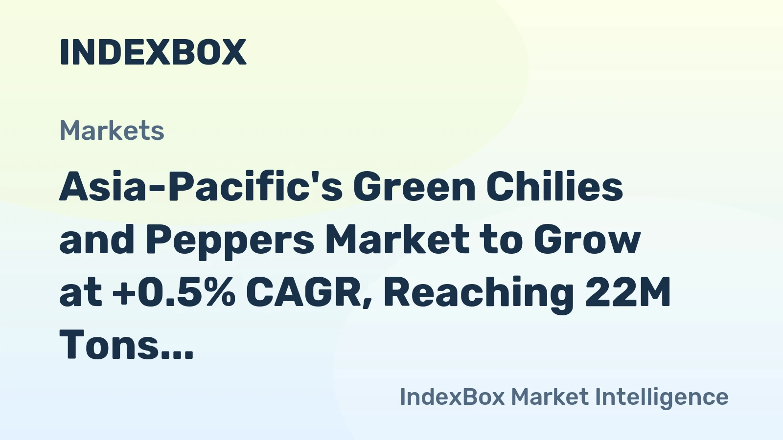 Asia-Pacific's Green Chilies and Peppers Market to Grow at +0.5% CAGR, Reaching 22M Tons by 2035