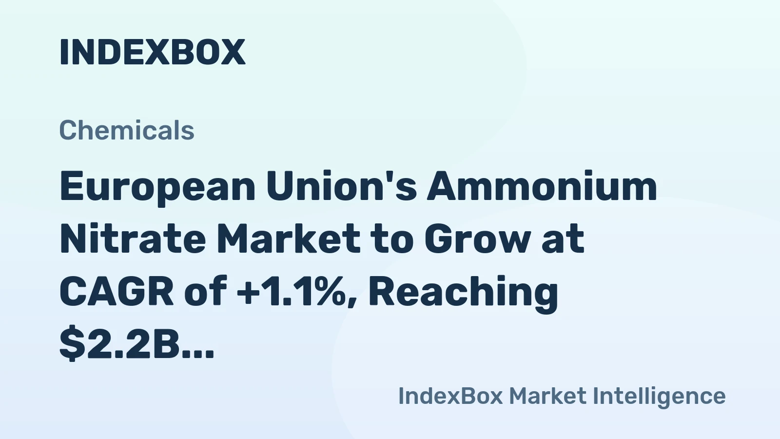 European Union's Ammonium Nitrate Market to Grow at CAGR of +1.1%, Reaching $2.2B by 2035