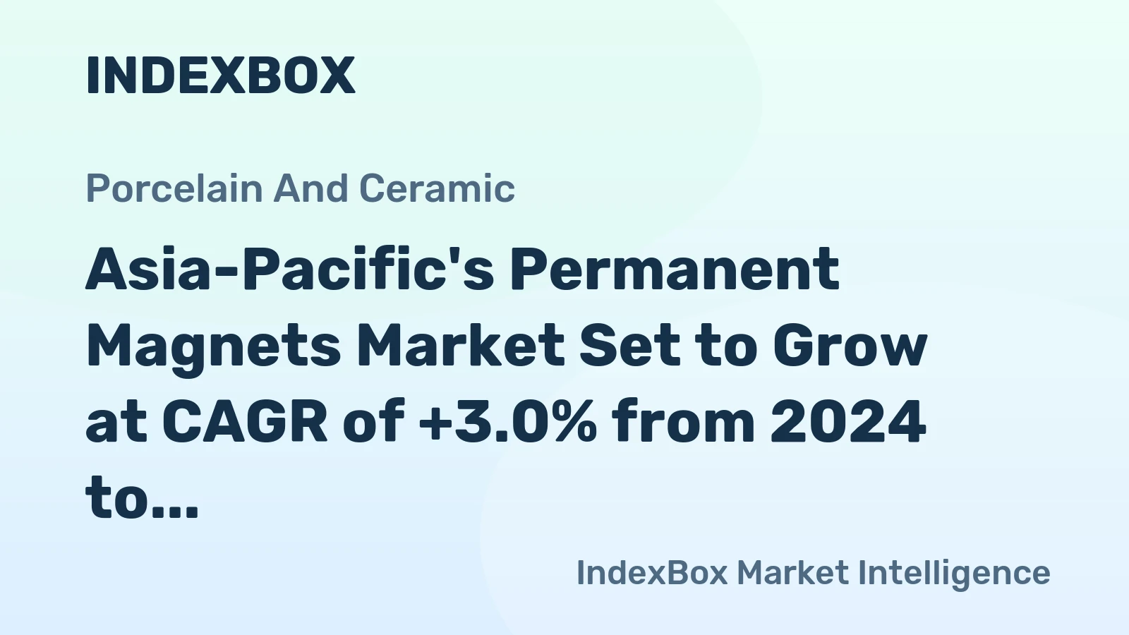 Asia-Pacific's Permanent Magnets Market Set to Grow at CAGR of +3.0% from 2024 to 2035