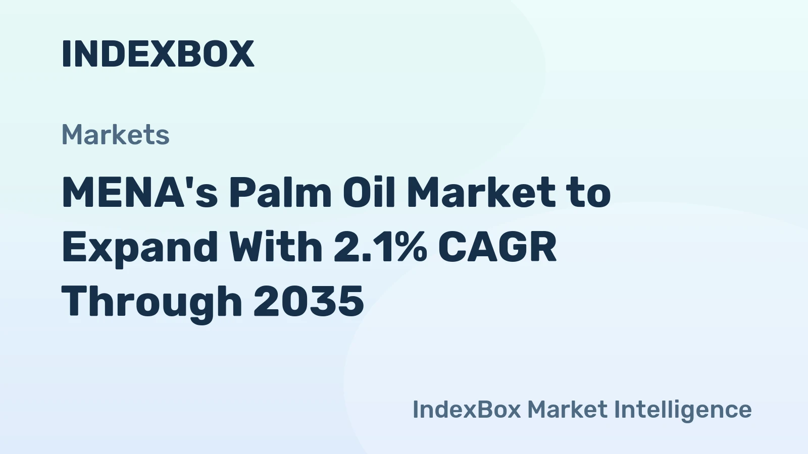 MENA's Palm Oil Market to Expand With 2.1% CAGR Through 2035