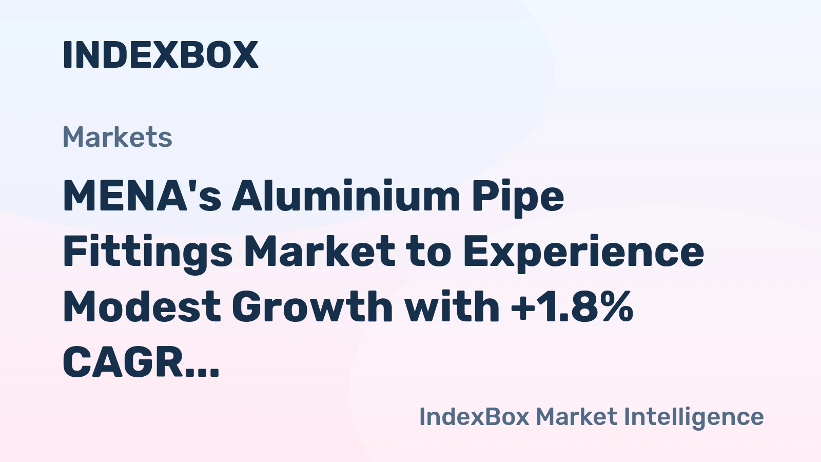 MENA's Aluminium Pipe Fittings Market to Experience Modest Growth with +1.8% CAGR from 2024 to 2035
