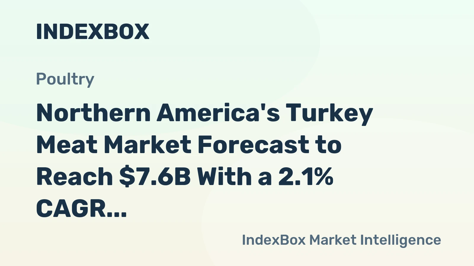 Northern America's Turkey Meat Market Forecast to Reach $7.6B With a 2.1% CAGR Value Growth