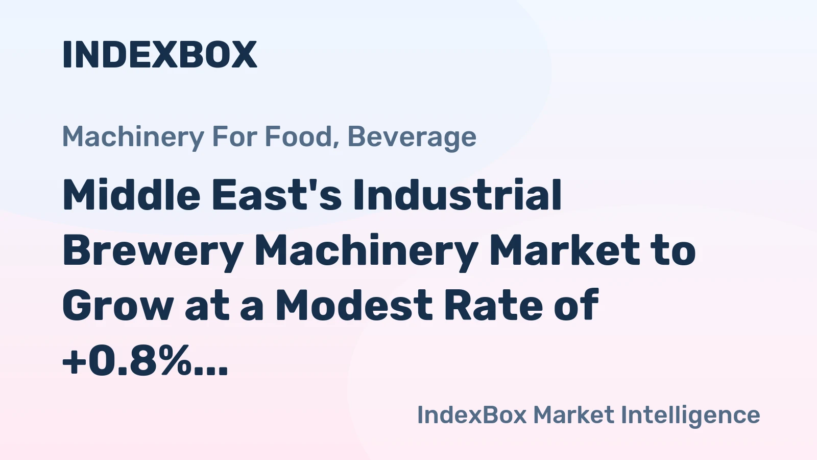 Middle East's Industrial Brewery Machinery Market to Grow at a Modest Rate of +0.8% CAGR, Reaching $498M by 2035