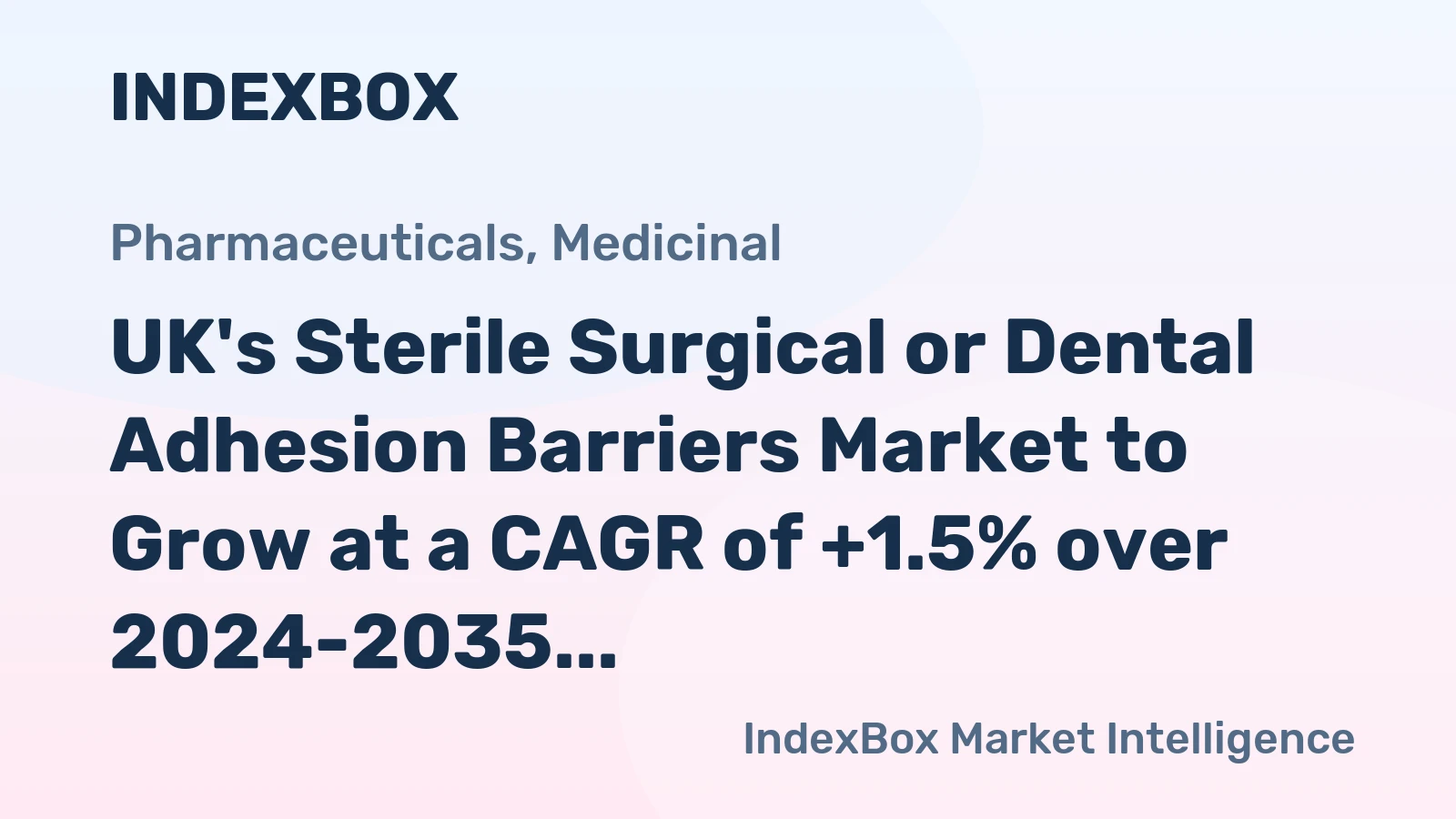 UK's Sterile Surgical or Dental Adhesion Barriers Market to Grow at a CAGR of +1.5% over 2024-2035, Reaching $103M by 2035