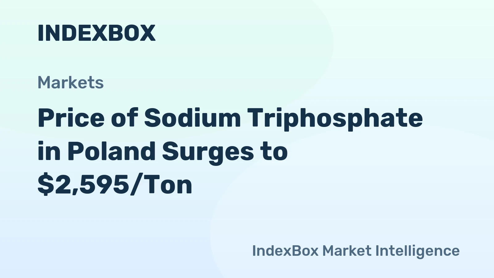 Price of Sodium Triphosphate in Poland Surges to $2,595/Ton