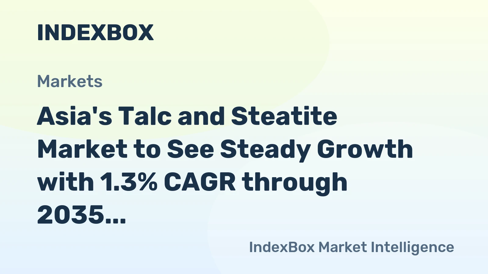 Asia's Talc and Steatite Market to See Steady Growth with 1.3% CAGR through 2035