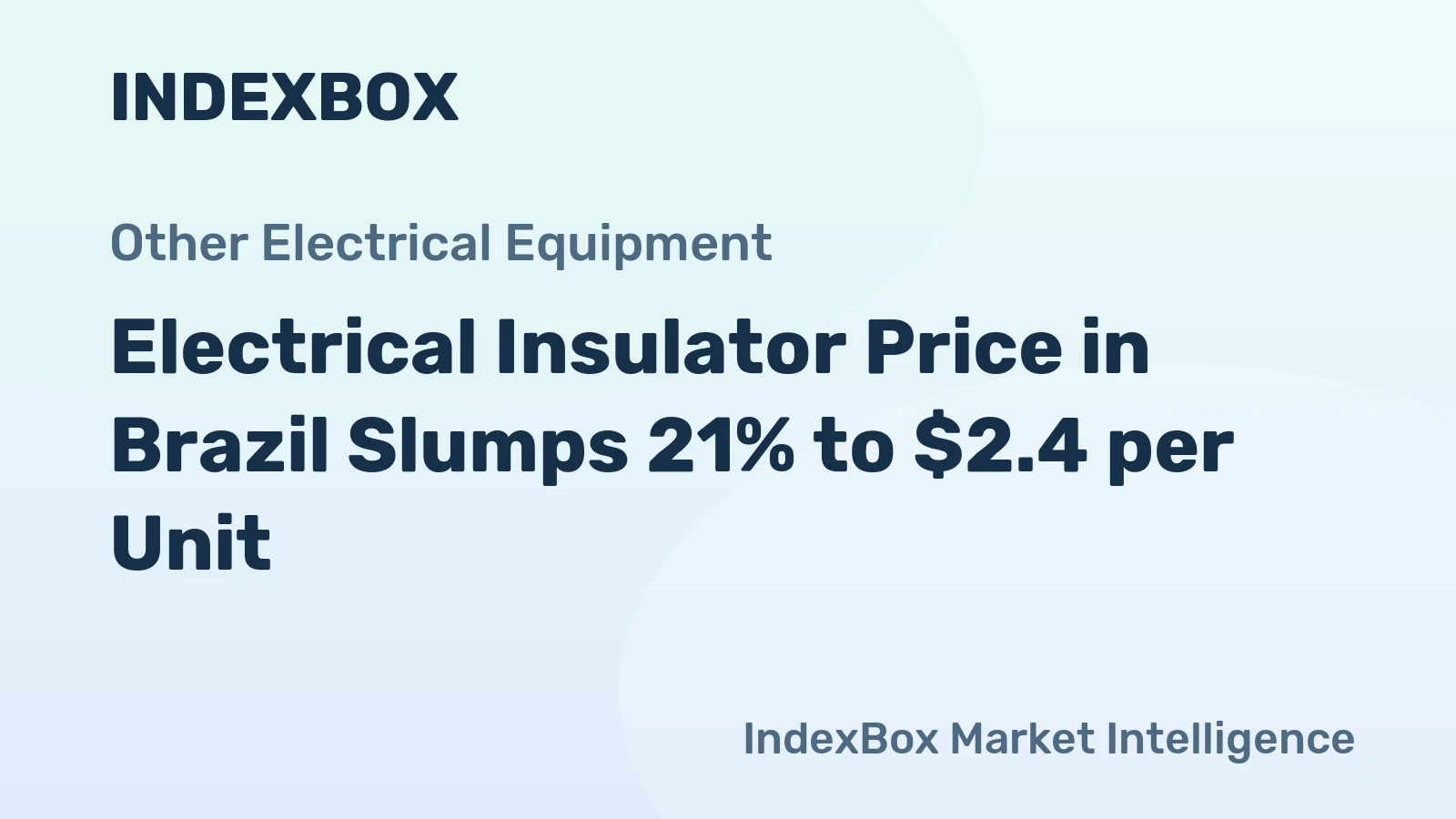 Electrical Insulator Price in Brazil Slumps 21% to $2.4 per Unit