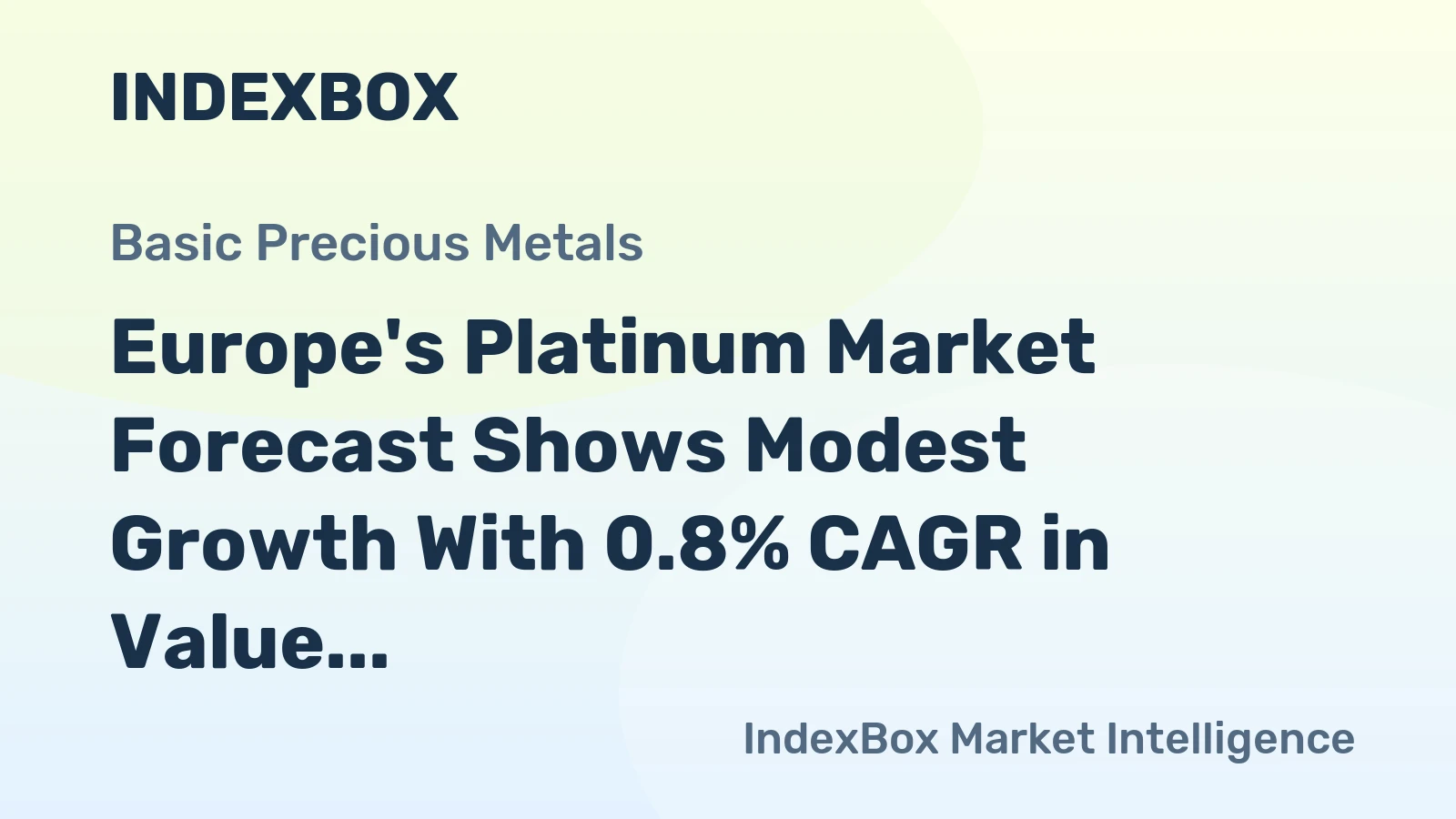 Europe's Platinum Market Forecast Shows Modest Growth With 0.8% CAGR in Value Through 2035
