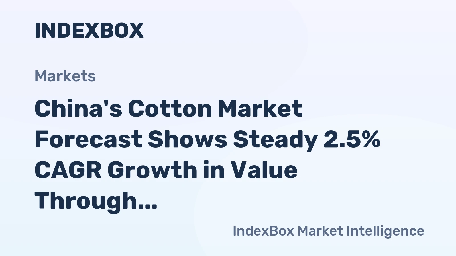 China's Cotton Market Forecast Shows Steady 2.5% CAGR Growth in Value Through 2035