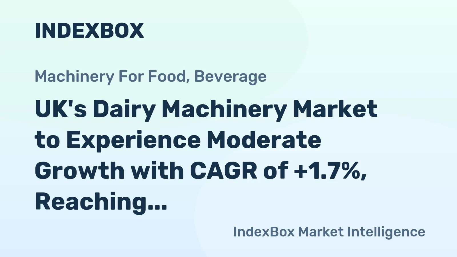 UK's Dairy Machinery Market to Experience Moderate Growth with CAGR of +1.7%, Reaching $21M by 2035