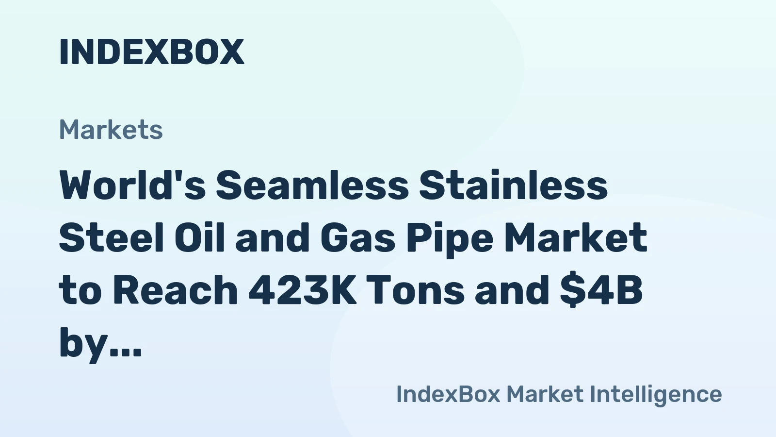 World's Seamless Stainless Steel Oil and Gas Pipe Market to Reach 423K Tons and $4B by 2035